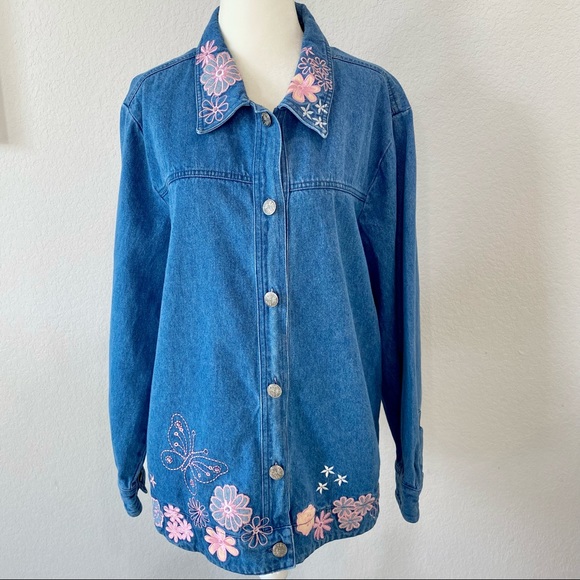 Toffee Apple | Jackets & Coats | Vintage Floral Embroidered Denim Jean ...